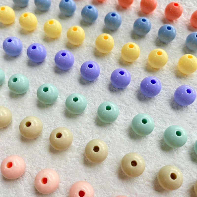 Jual 50Pcs Beautiful Mixing Color Acrylic Beads for Jewelry Making DIY ...