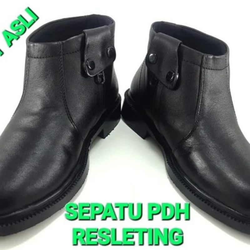 Jual SEPATU PDH RESLETING KULIT ASLI SEPATU PDH SATPAM SEPATU PDH TNI ...