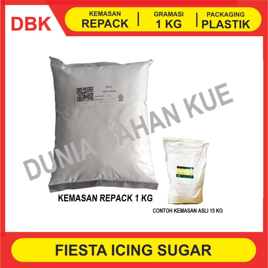 Jual FIESTA ICING SUGAR REPACK 1 KG / GULA ICING / GULA DONAT /GULA ...