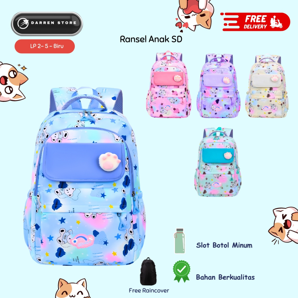 Jual Ransel Anak Cewek Givada LP 2-5 - Tas Perempuan SD 18 inch Terbaru Anti Air | Shopee Indonesia