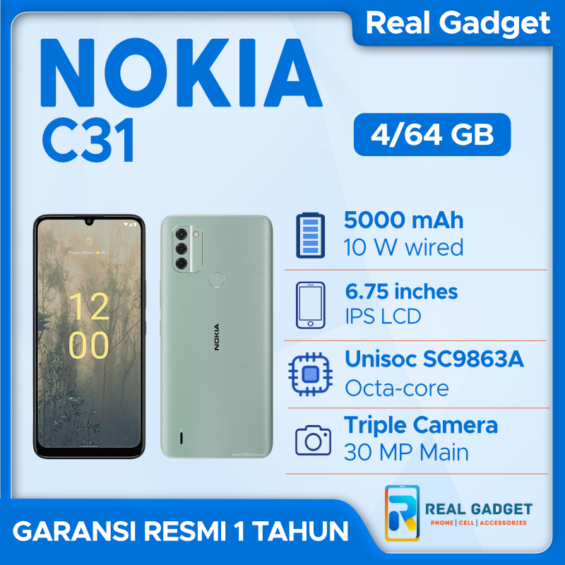Jual NOKIA C31 4/64 ORIGINAL GARANSI RESMI MURAH | Shopee Indonesia