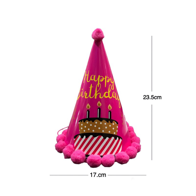 Jual Topi Pom Sedang / Topi Ulang Tahun Pom-pom / Topi Birthday ...
