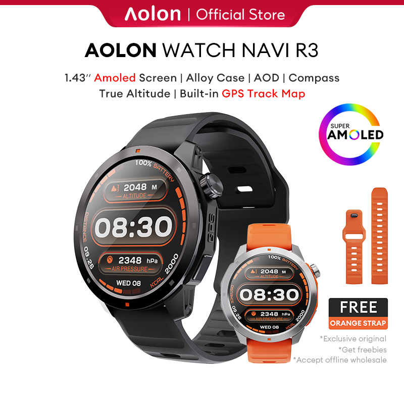 Jual Aolon Navi R3 Jam Tangan Pria GPS Map Running Pace AOD Display ...