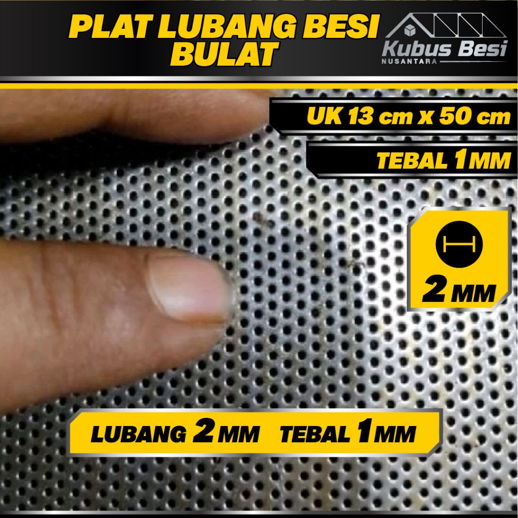 Jual 13x50 cm - Plat Lubang Bulat 2 mm - Tebal 1 mm. Sarangan/Plat ...