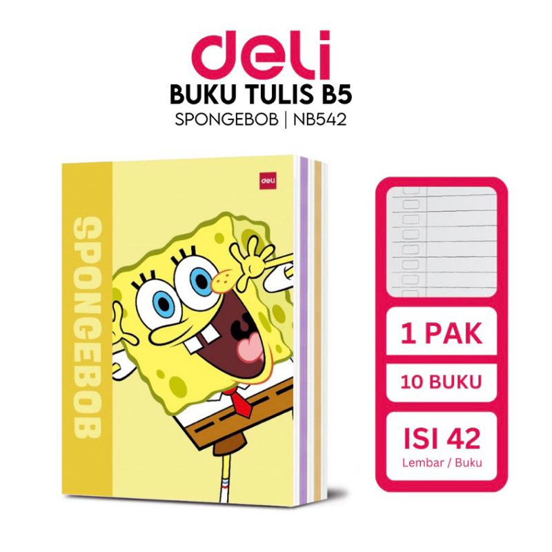 Jual Buku Tulis Boxy B5 DELI isi 42 lembar (1 pack isi 10 buku ...