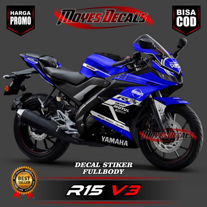 Jual Decal Yamaha R15 V3 Full Body ,Decal sticker Yamaha R15 V3 MBtech ...