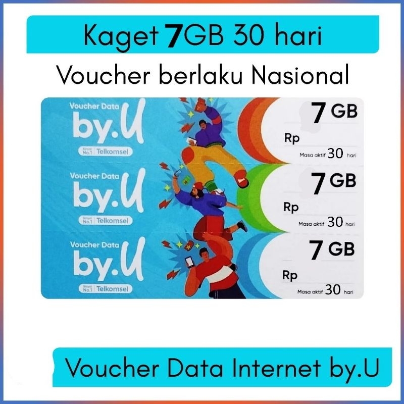 Jual Voucher by.U Paket Data Internet Kuota 7gb 30 Hari Nasional Sinyal ...