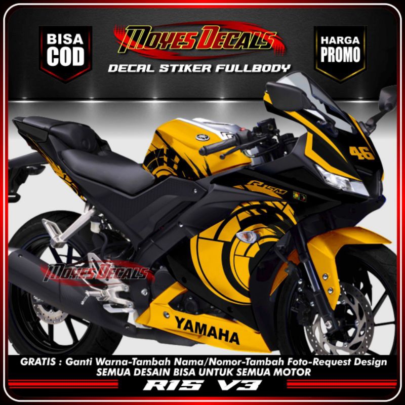 Jual Decal Yamaha R15 V3 Full Body ,Decal sticker Yamaha R15 V3 motif ...