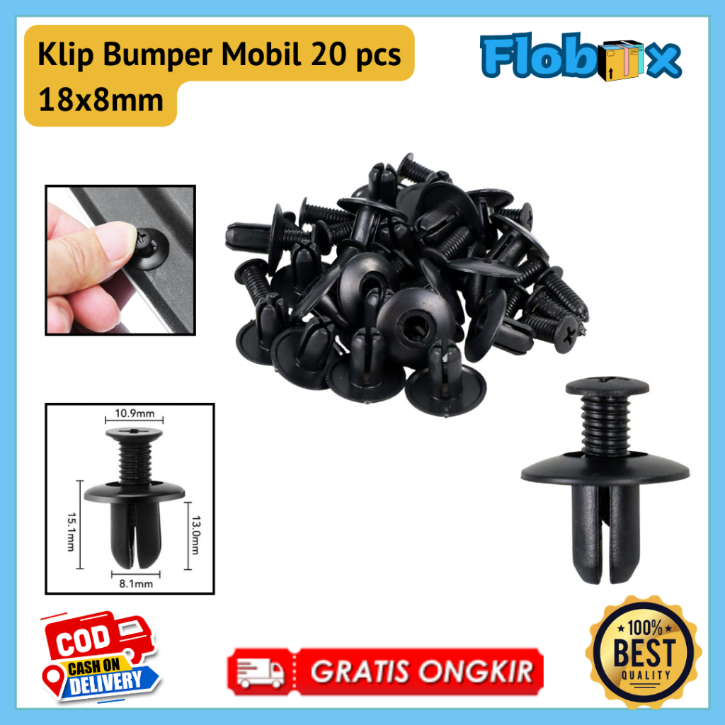 Jual Klip Bumper Mobil Kancing Baut 20 Pcs / 50 pcs Plastic Car Buckle ...