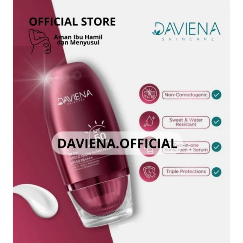 Jual DAVIENA SKINCARE SUNSCREEEN SPF 50 30ML READY STOK | OFFICIAL ...