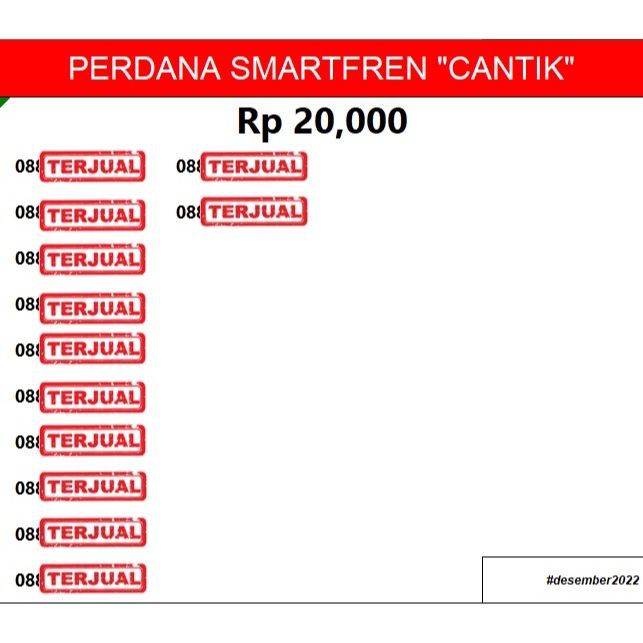 Jual PERDANA SMARTFREN KARTU PERDANA NOMOR CANTIK PILIHAN | Shopee ...