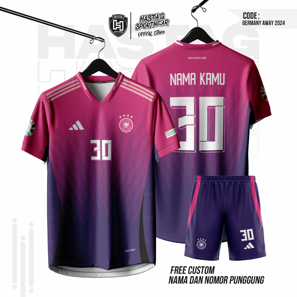 Jual JERSEY JERMAN AWAY 2024 FULL PRINTING FREE CUSTOM NAMA DAN NOMOR PUNGGUNG | Shopee Indonesia
