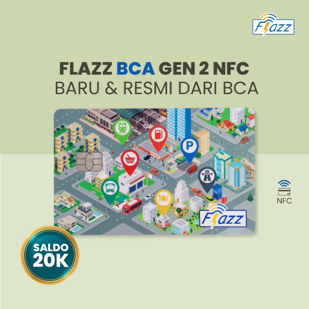 Jual Kartu Flazz BCA Gen 2 Resmi Saldo 20K & 50K NFC TERBARU | Shopee Indonesia