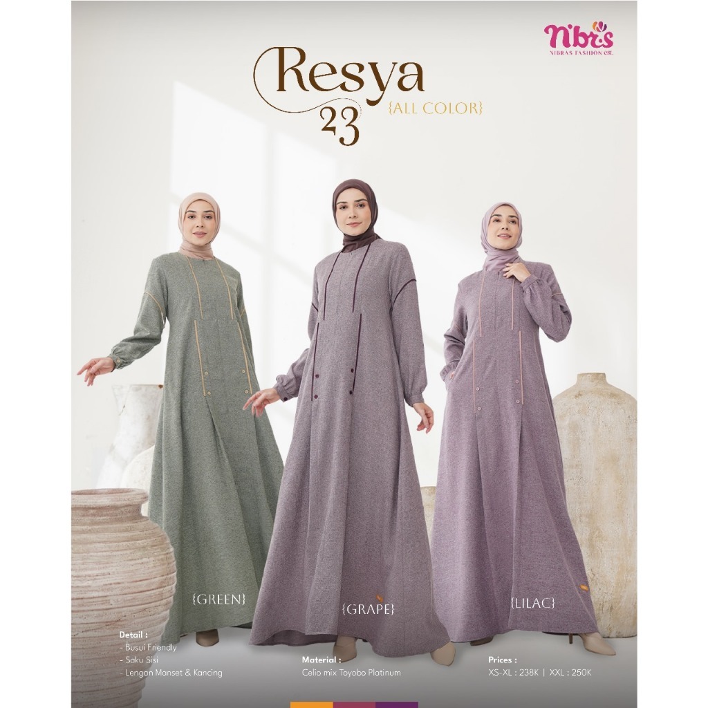 Jual Gamis Nibras RESYA 23 Terbaru Gamis Size Jumbo Termurah Baju Gamis ...