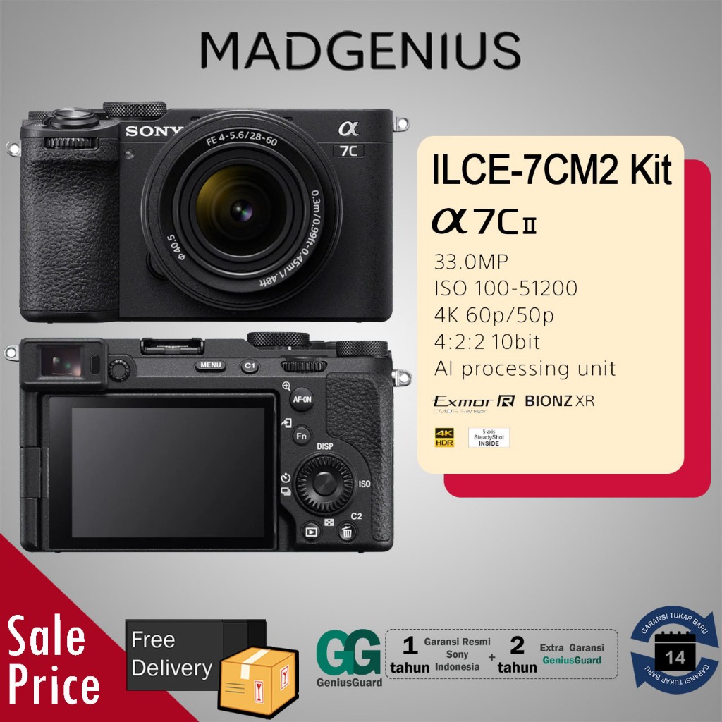 Jual SONY Original Kamera Sony Alpha A7C II Kit Lensa 28-60mm / Kamera ...