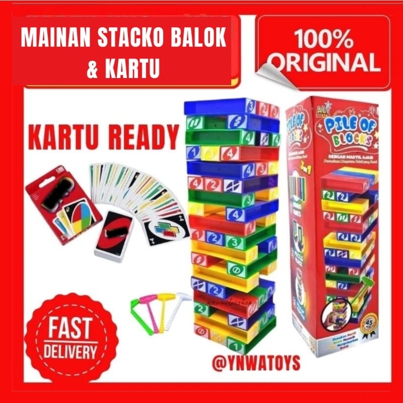 Jual MAINAN ANAK TOWER STACKO MENARA BALOK SUSUN PILE OF BLOCK ...