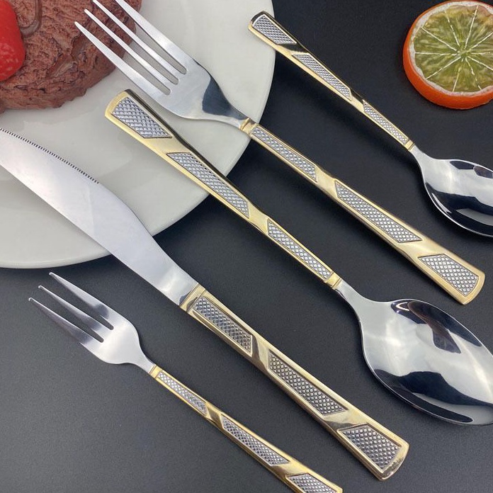 Jual V44859 Kingsbakeware Sendok Makan Lapisan Gold 24 Karat Sendok ...