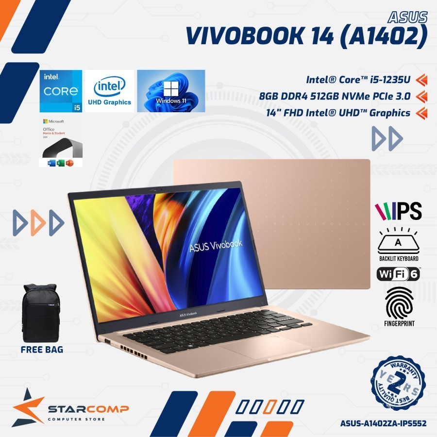 Jual ASUS VivoBook 14 A1404ZA-VIPS552 i5-1235U 8GB 512GB 14" FHD IPS ...