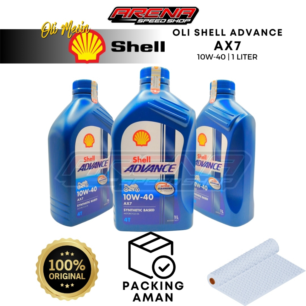 Jual SHELL Advance AX7 10W-40 4T 1L Oli Mesin Shell Vixion MX King Satria FU 1 Liter Original ...