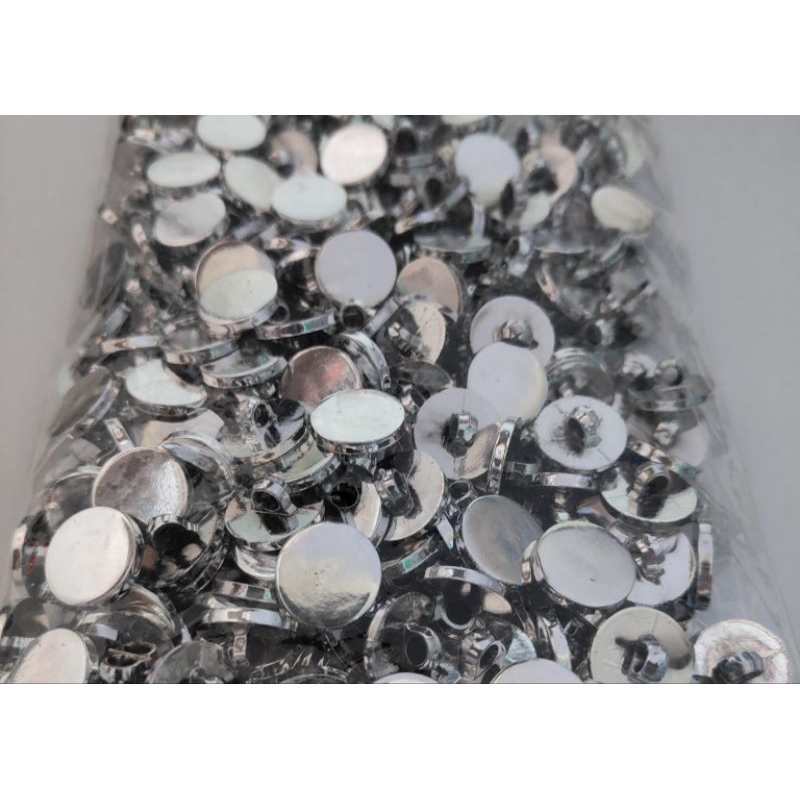 Jual 144 Pcs Kancing Jamur MQ datar silver polos ukuran 15m | Shopee ...