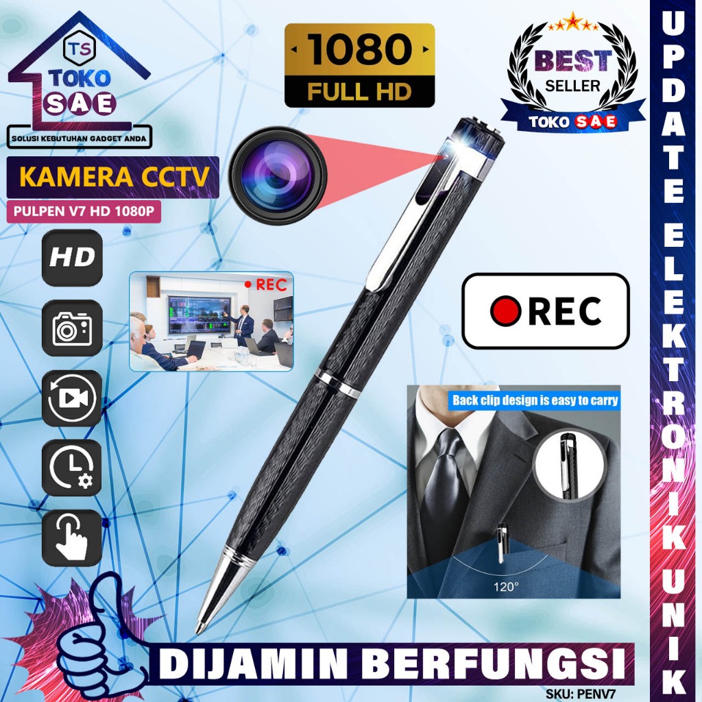 Jual Pen V7 HD 1080P Kamera Mini Pengintai Tersembunyi Model Pulpen ...