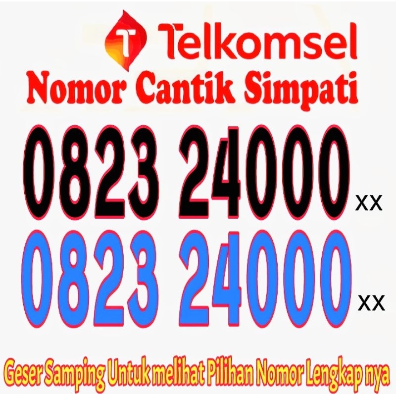 Jual Kartu Perdana Nomor Cantik Telkomsel Simpati 4G / 5G - Seri 0823 24000 - | Shopee Indonesia