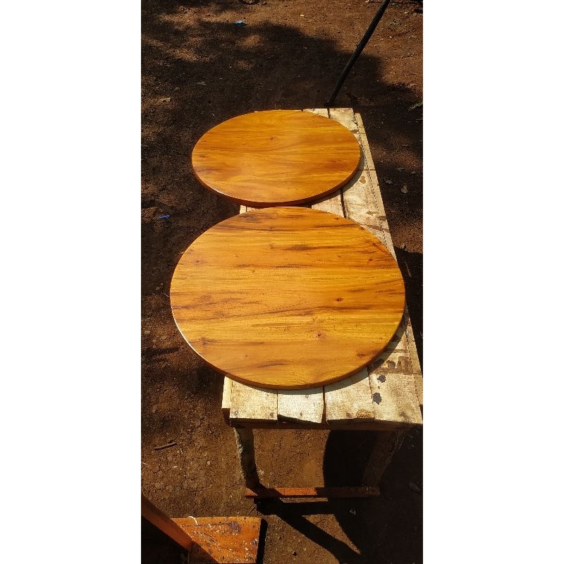 Jual papan kayu daun meja round wooden top table 60cm | Shopee Indonesia