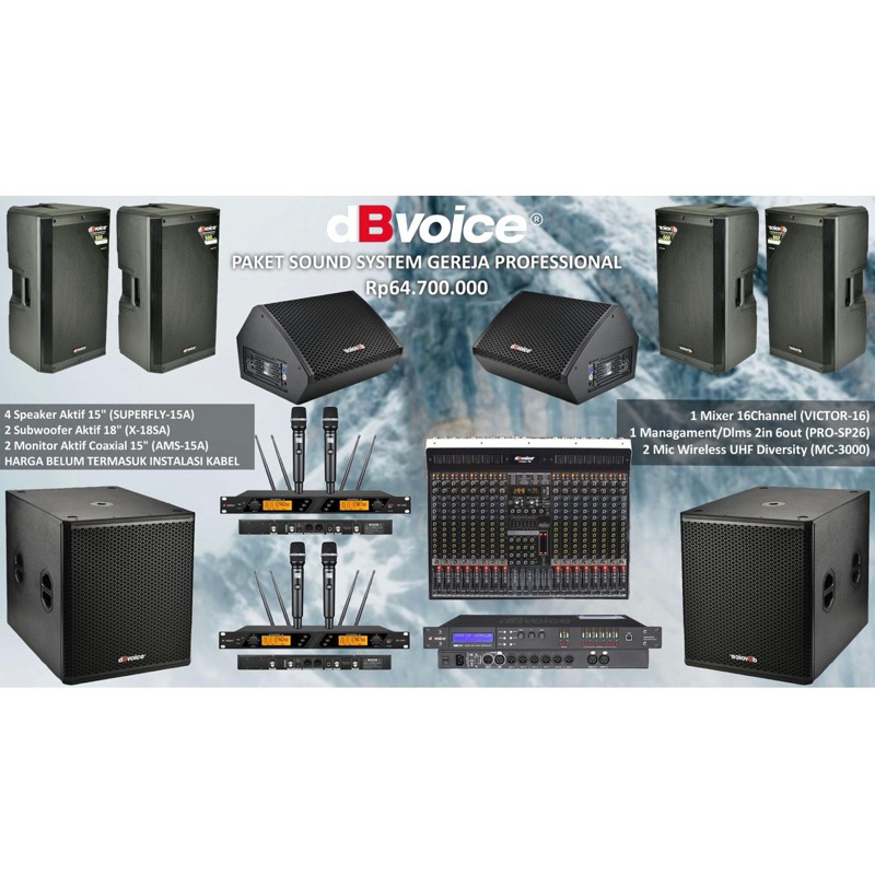 Jual Paket Sound System dBvoice Gereja Superfly 15 + AMS15A + X18SA ...
