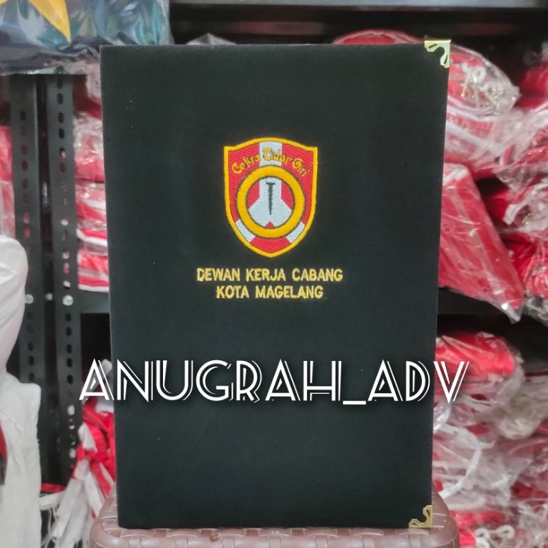 Jual map bludru map kantor map sekolah custom logo dan tulisan bordir ...