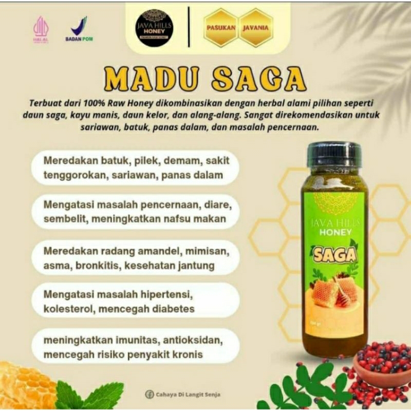 Jual Madu Saga 330 gram,Madu herbal menurunkan demam panas dan batuk ...