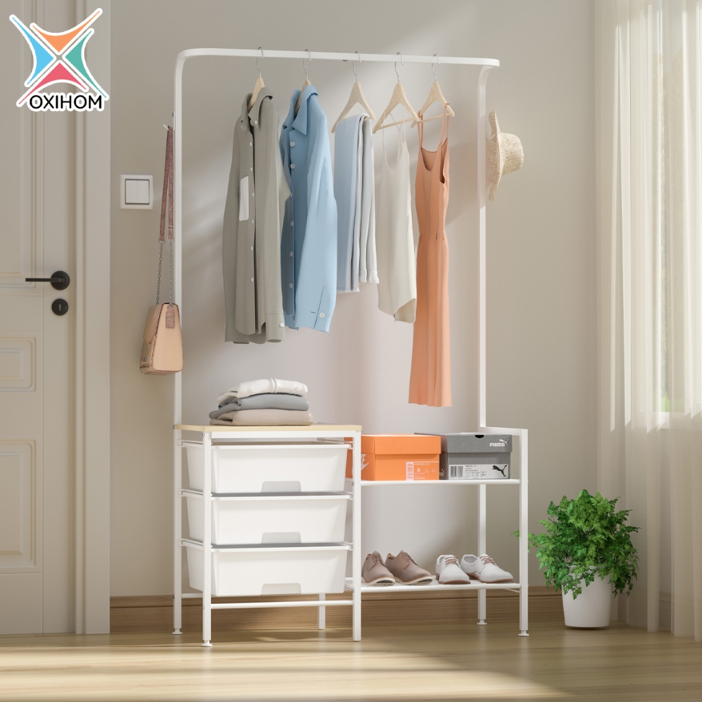 Jual Oxihom Lemari Pakaian Gantungan Baju Full Drawer Pakaian Lemari ...