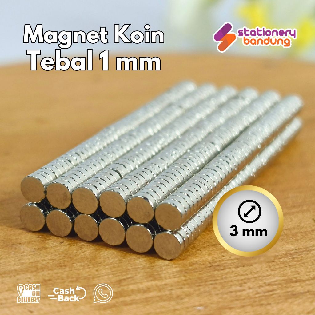 Jual Magnet Besi Berani Neodymium Tebal 1 mm Diameter 3mm Strong Kuat ...