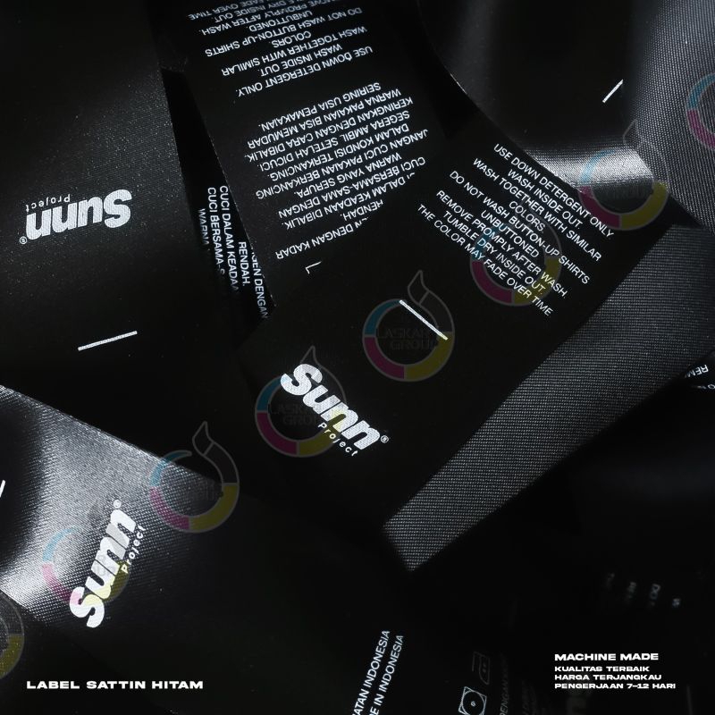 Jual SATIN IMPORT HITAM RAJUT 2 SISI / label baju satin hitam/label ...