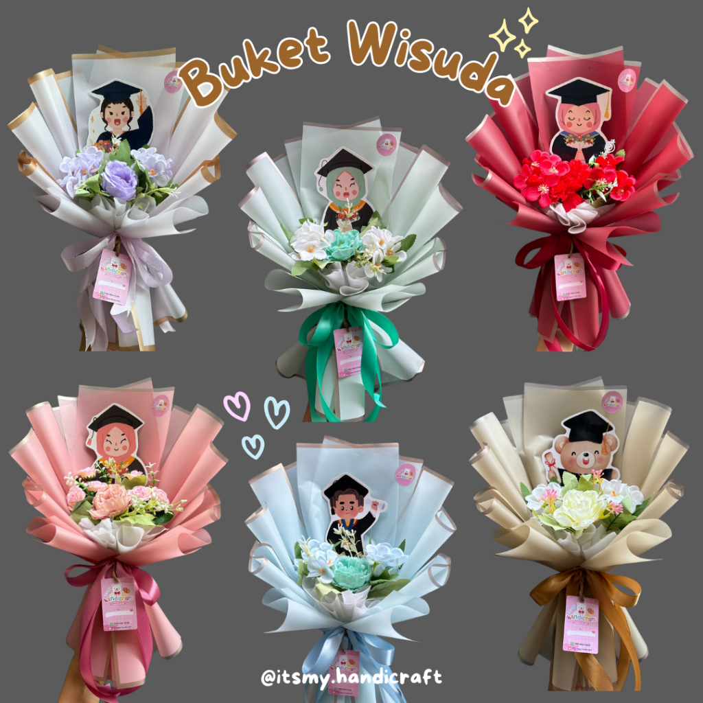 Jual (READY STOCK) BUKET WISUDA UKURAN 40cm | HAND BOUQUET | BUKET ...