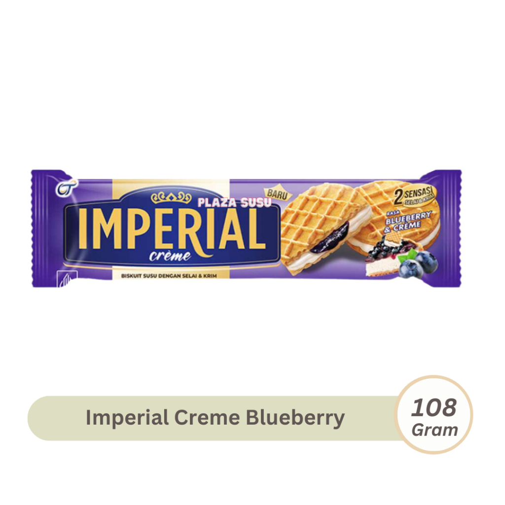 Jual Imperial Creme 108gr Biskuit Susu Selai Blueberry & Krim Biscuit Crunchy Waffle Bluberi ...