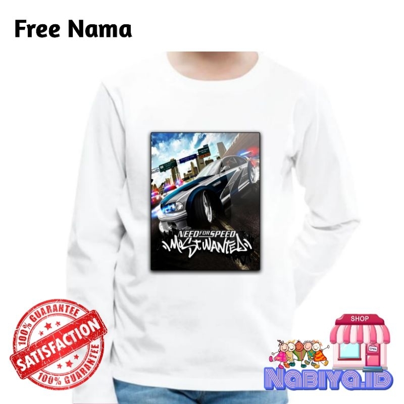 Jual BAJU ANAK GAME MOBIL NEED FOR SPEED KAOS ATASAN ANAK LENGAN ...