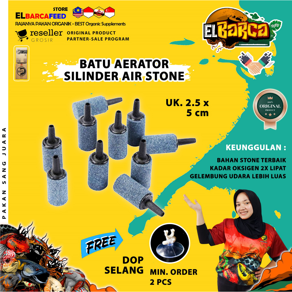 Jual BATU AERATOR SILINDER Airstone Air Stone D2 L5 Batu Bubble Udara ...