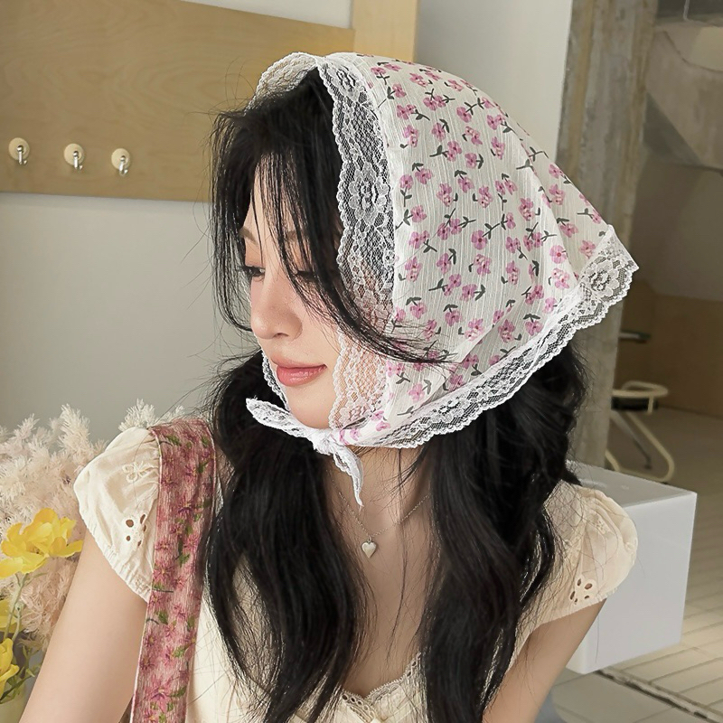 Jual Dearest Peony — Rami Aesthetic Lace Scarf Syal Renda Wanita Korea ...