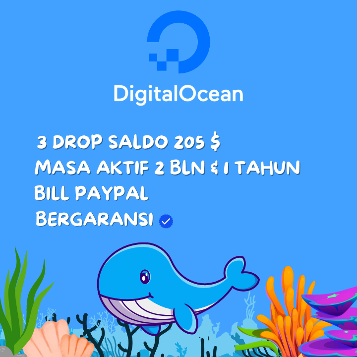 Jual DIGITAL OCEAN CREDIT $205 2 BULAN - 1 TAHUN | Shopee Indonesia