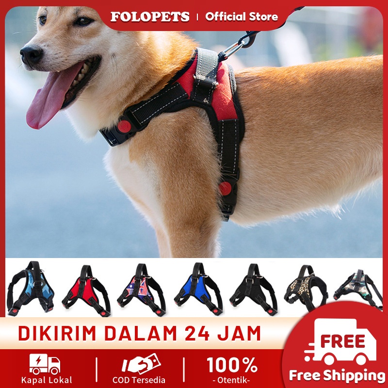 Jual FOLOPETS Harness Anjing Tali Tuntun Rompi Anjing Breathable ...