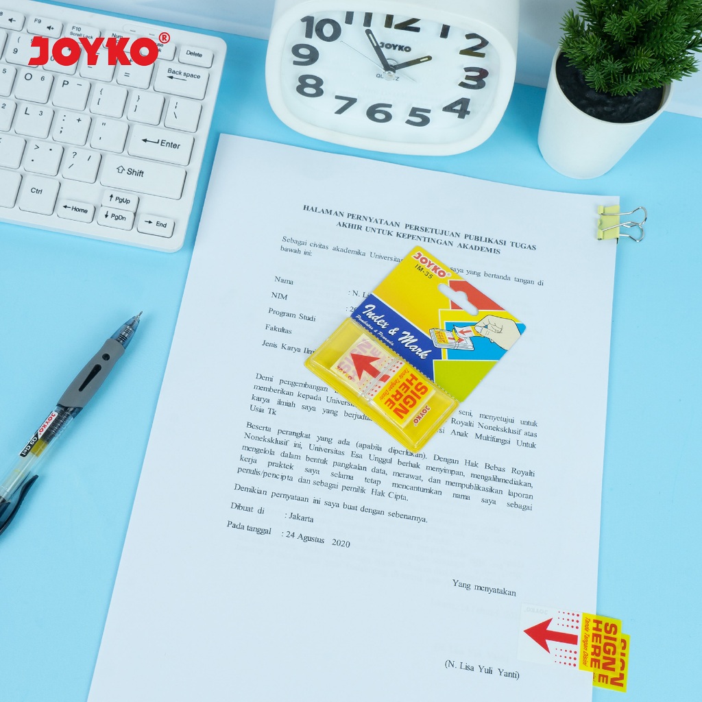 Jual JOYKO SIGN HERE LABEL MEMO STICK JOYKO MEMO TANDA TANGAN DISINI ...
