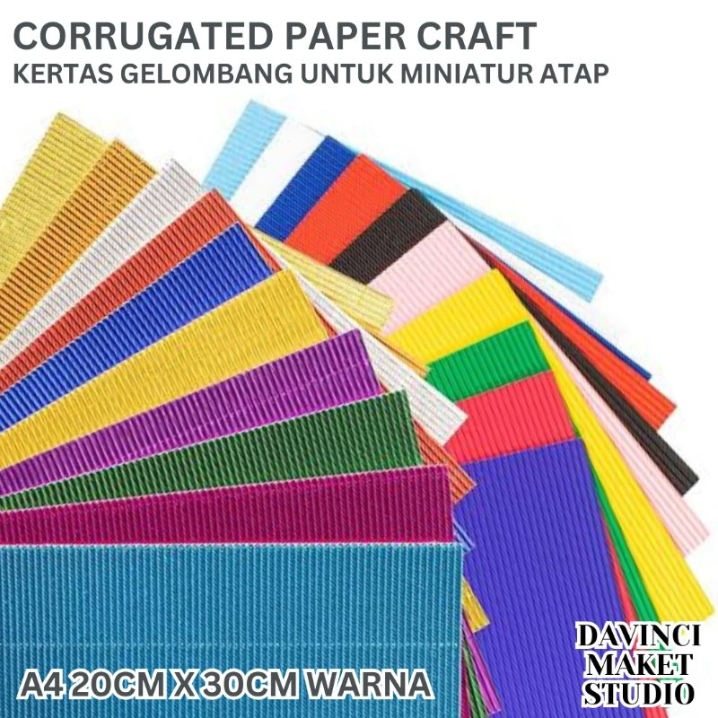 Jual Kertas Atap Gelombang Bahan Maket Diorama - Corrugated Paper A4 ...