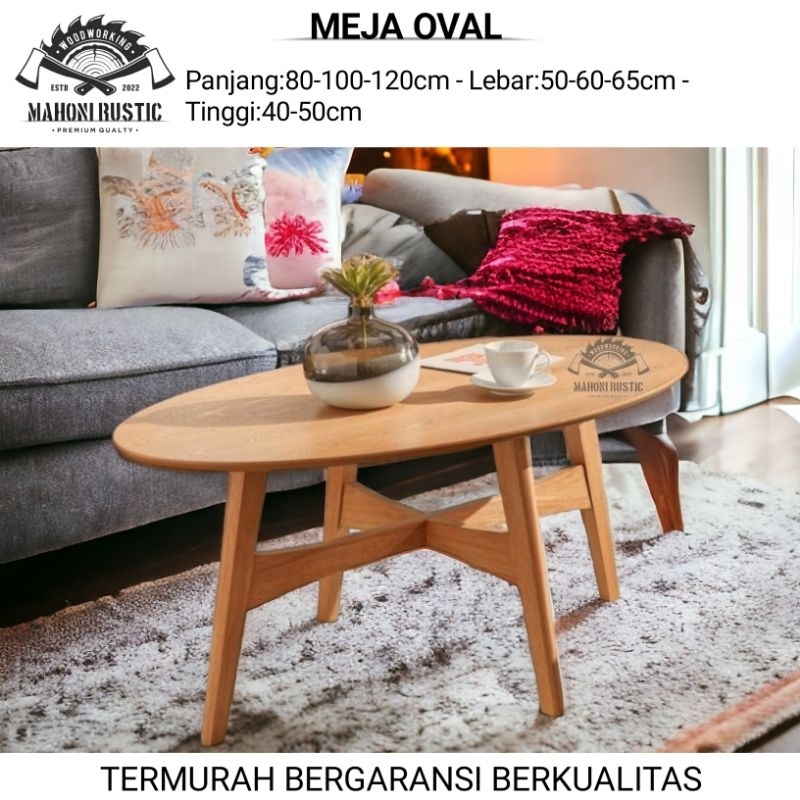 Jual Meja kopi ruang tamu meja minimalis meja oval coffee table ...