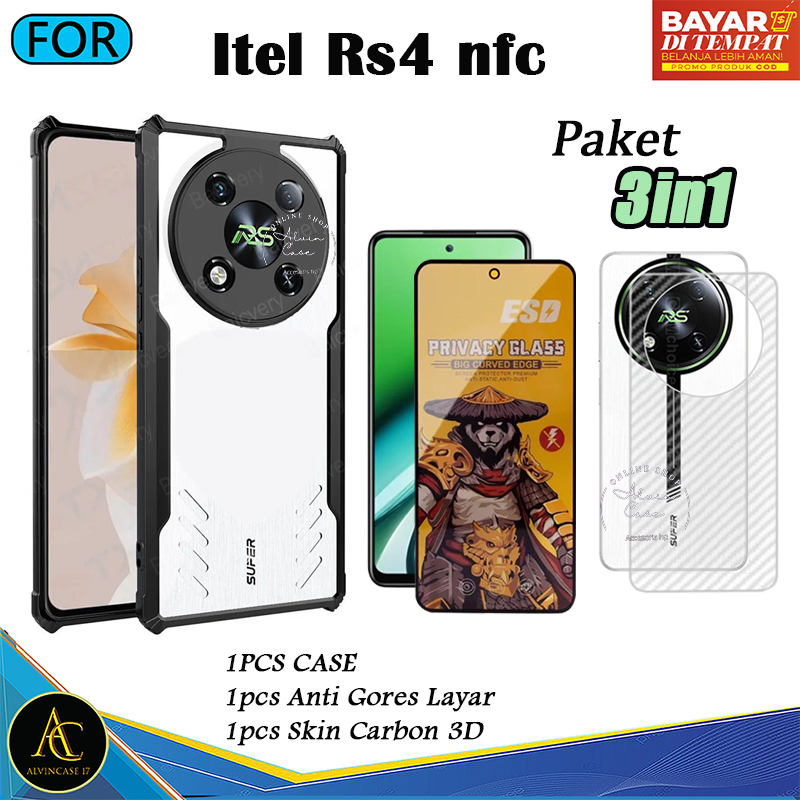 Jual PAKET 3in1 Case Itel Rs4 A70 4G P55 4G 5G Soft Case Fusion Shockproof Transparan Casing ...
