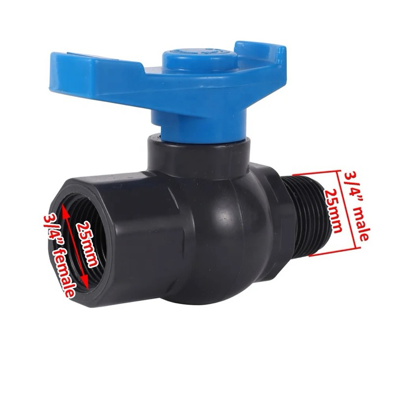 Jual Blue Keran Kran PVC SDL 3/4 inch Sok Drat Luar Ke SDD 3/4inch Sok ...