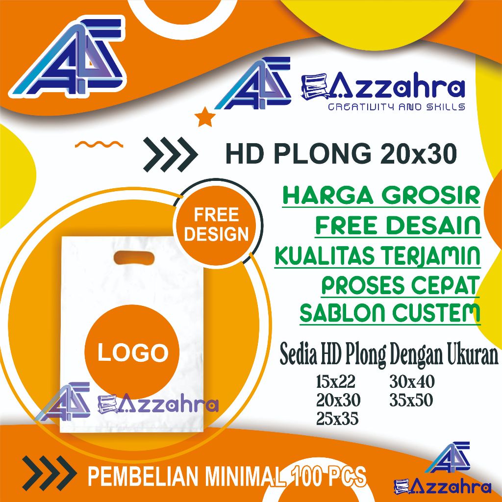 Jual Plastik Sablon HD Plong Packing Olshop 20x30 Plastik Plong HD ...