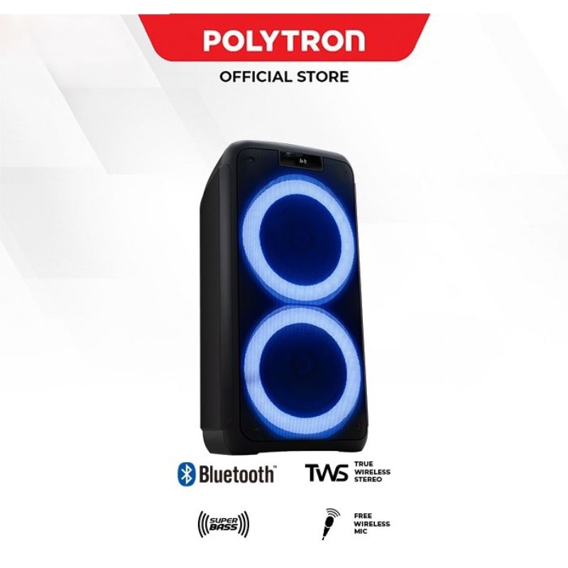 Jual POLYTRON Speaker Bluetooth Karaoke Portable Wireless Party + Mic ...