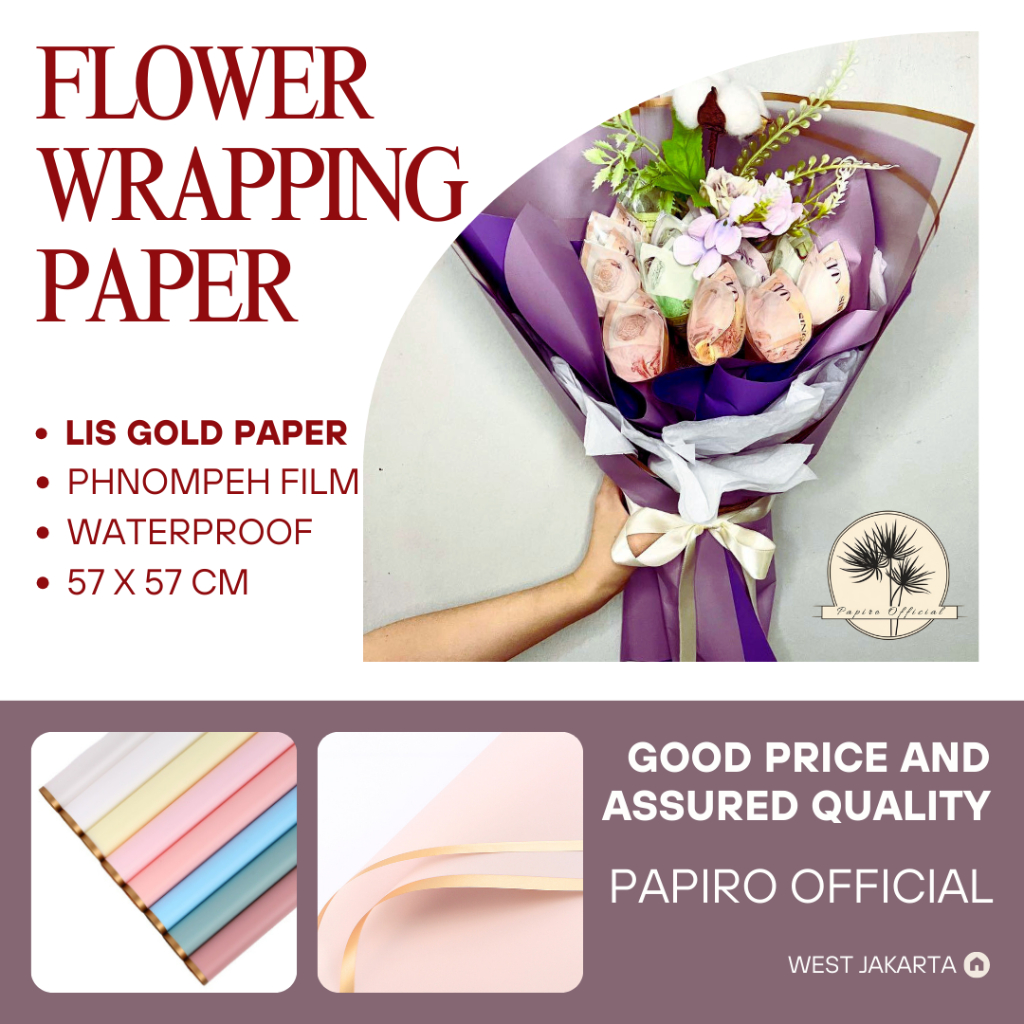 Jual 1 Pcs Papiro Kertas Buket Bunga Cellophane Flower Wrapping Paper ...