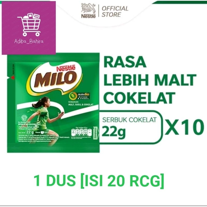 Jual 1 DUS MILO SACHET 22 GR [20 RENCENG] | Shopee Indonesia