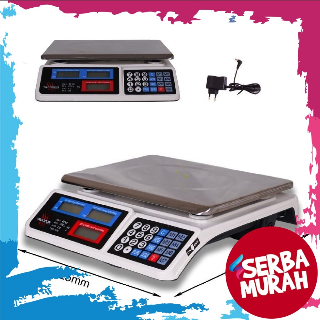 Jual Troodon Timbangan Buah Laundry Digital 40kg TRD-40B / Omicko 40kg ...